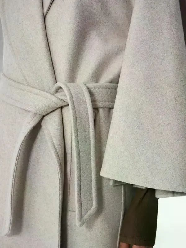 Max Mara Peak-lapels Self-tie Coat - Neutrals