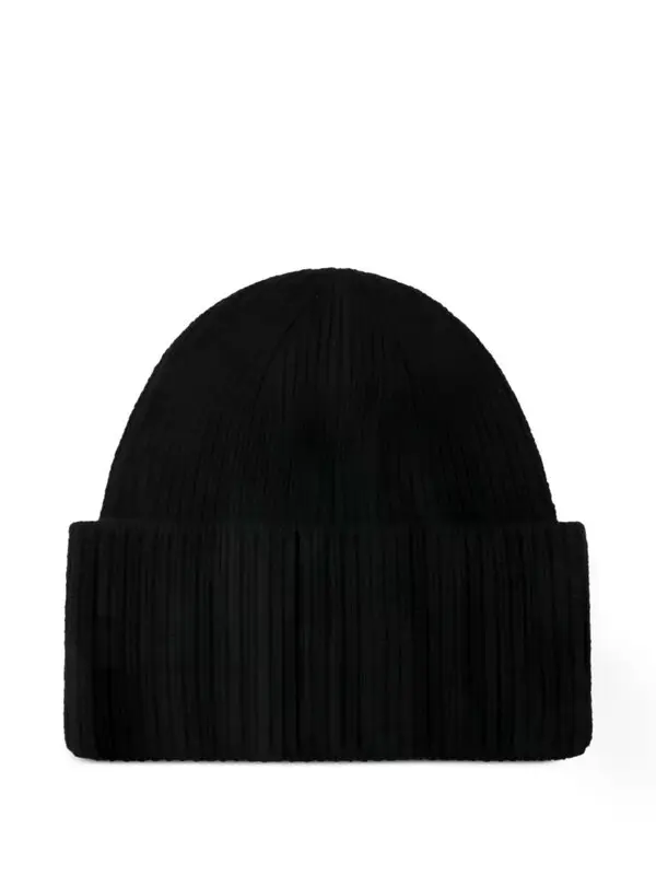 Destin Ribbed Wool Beanie - Black