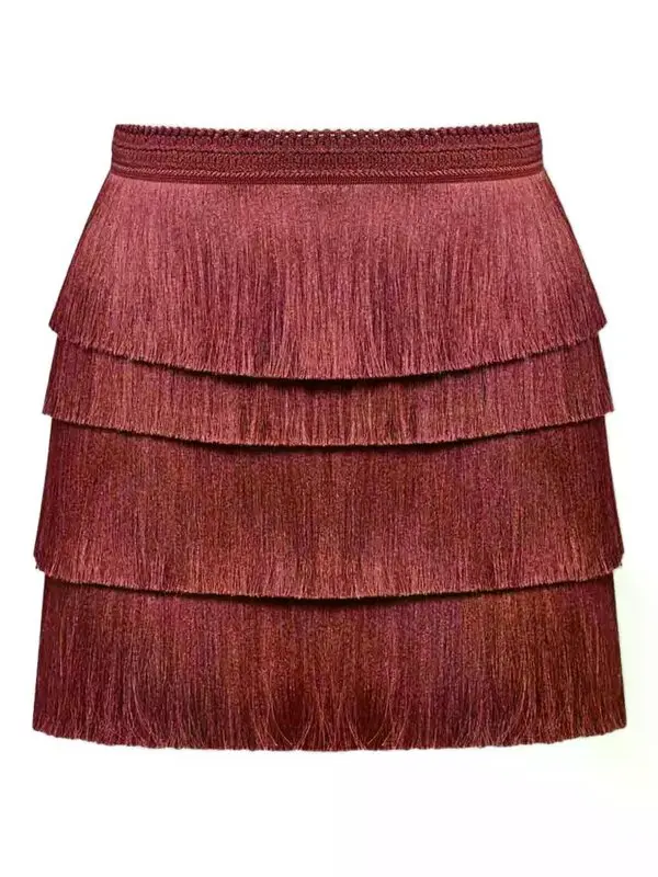 PatBO X Camila Coelho Amber Fringed Mini Skirt - Brown