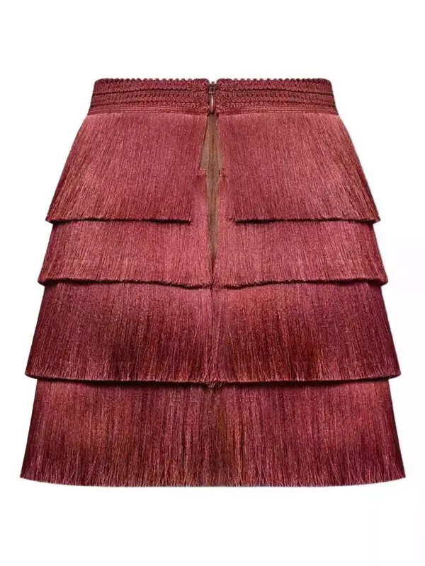 PatBO X Camila Coelho Amber Fringed Mini Skirt - Brown