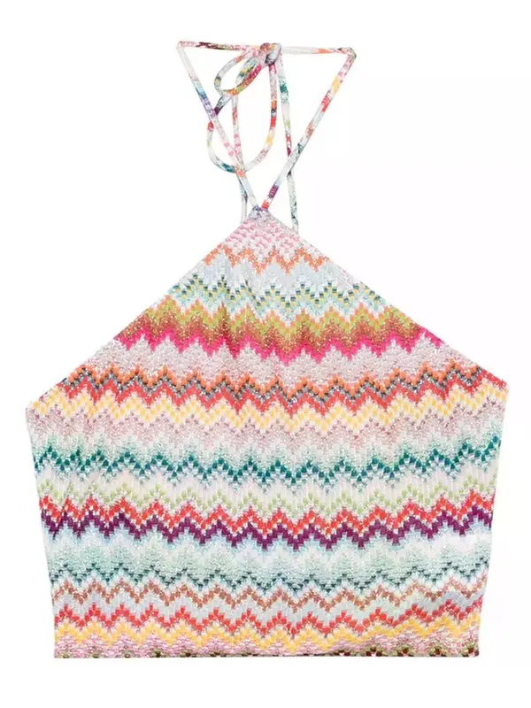 Missoni Chevron Halterneck Top - Neutrals