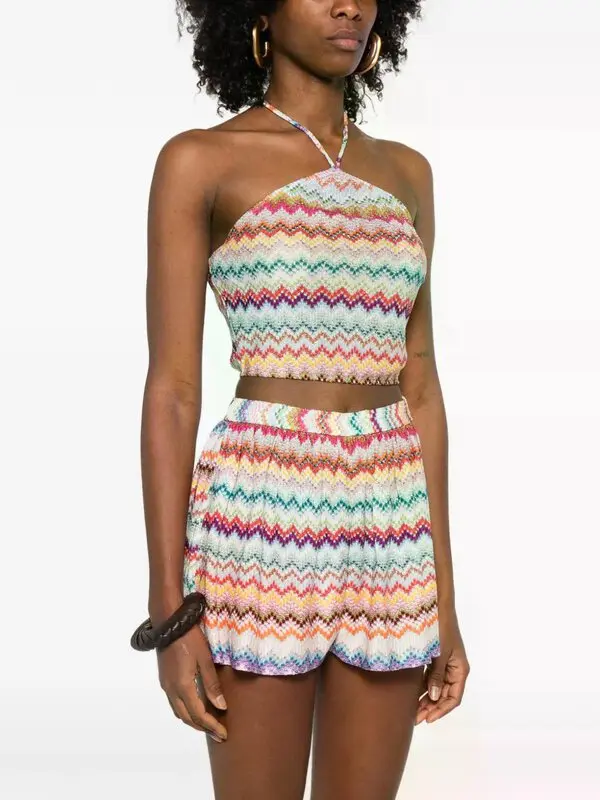 Missoni Chevron Halterneck Top - Neutrals