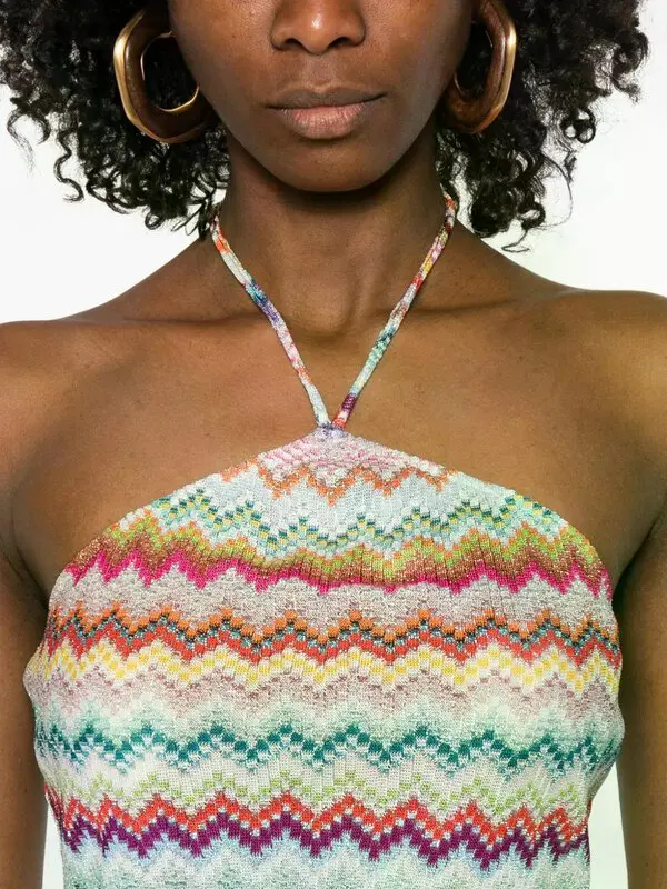 Missoni Chevron Halterneck Top - Neutrals