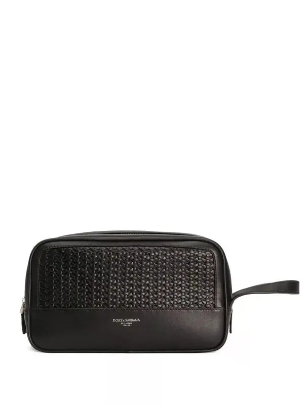 Dolce & Gabbana Woven Panelled Wash Bag - Black