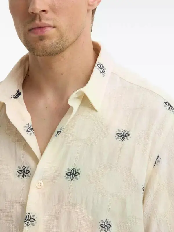 LES DEUX Patterned Short-sleeved Shirt