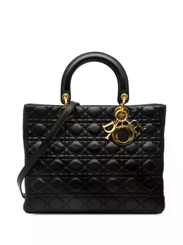 Dior 1997 Large Cannage Lady Satchel - Black