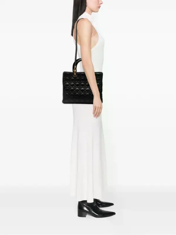Dior 1997 Large Cannage Lady Satchel - Black