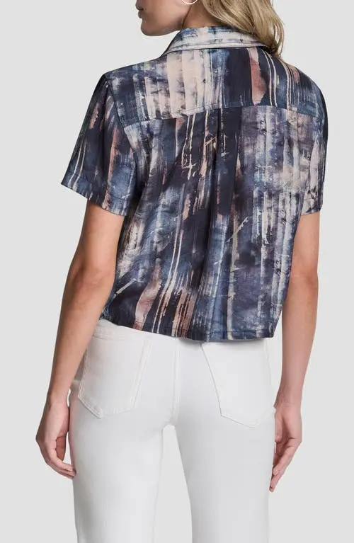 Dkny Printed Short Sleeve Button-up Shirt
