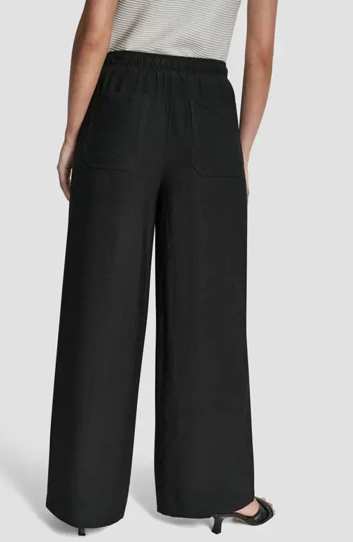 Dkny Woven Drawstring Flared Pants - Black