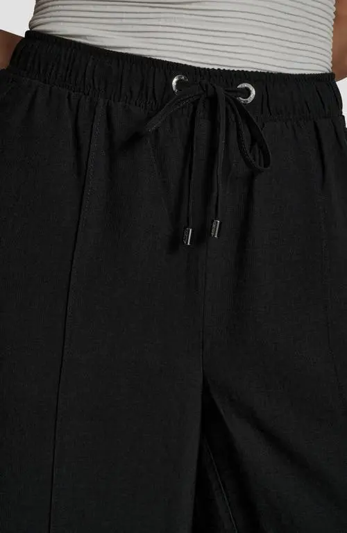 Dkny Woven Drawstring Flared Pants - Black