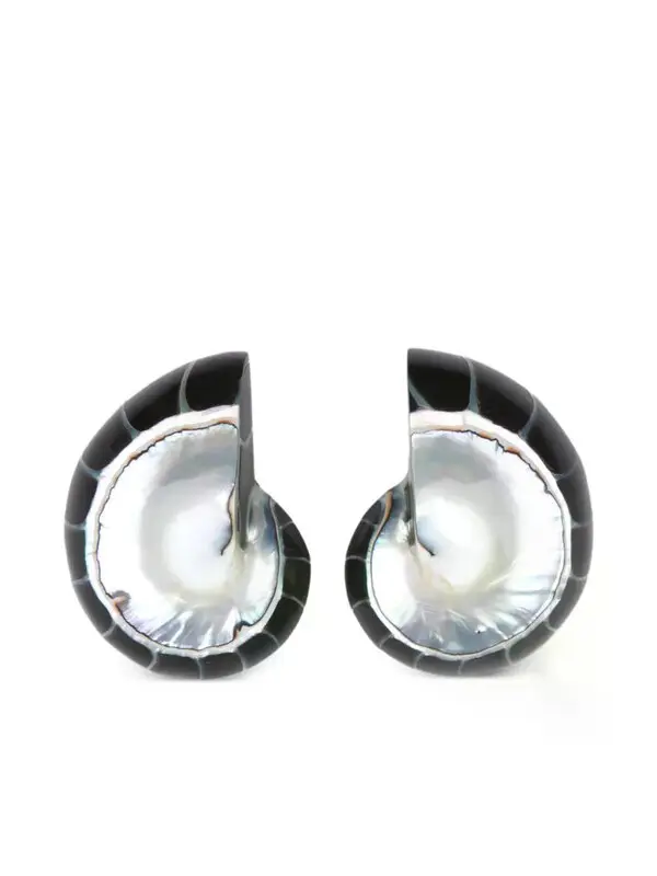 JULIETTA Nautilus Shell Earrings - Black