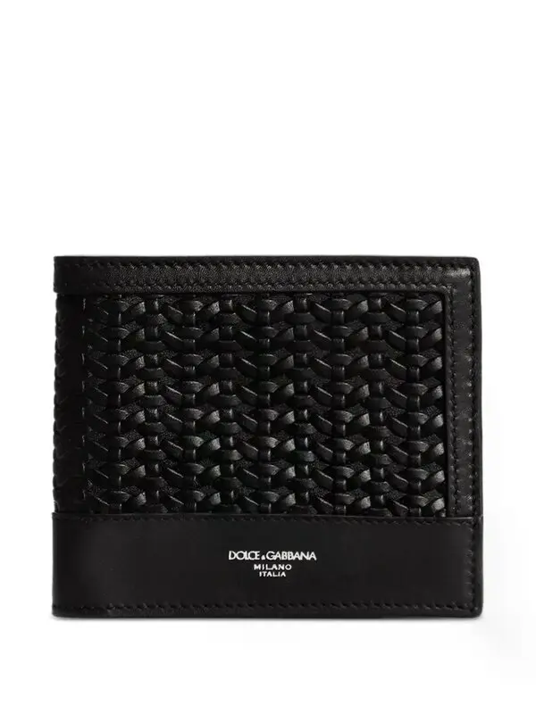 Dolce & Gabbana Bi-fold Woven Wallet - Black