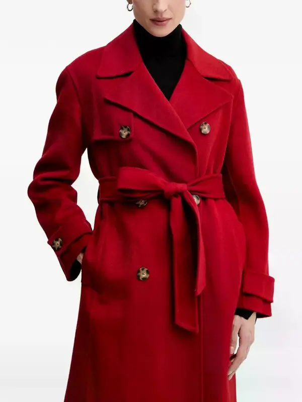 PEDRO DEL HIERRO Belted Double-breasted Coat - Red