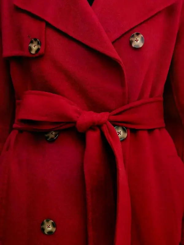 PEDRO DEL HIERRO Belted Double-breasted Coat - Red