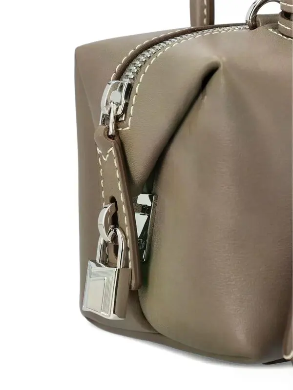 Max Mara Top Handle Padlock-detail Tote Bag - Brown