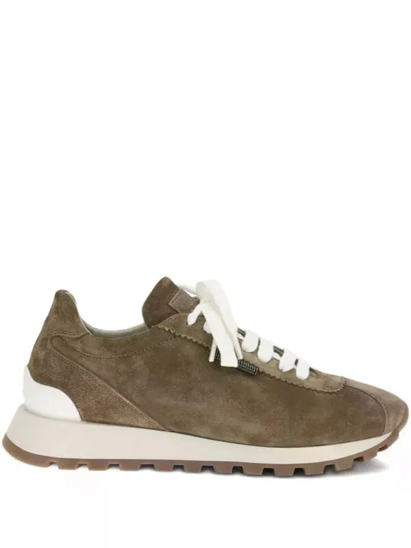 Brunello Cucinelli Lace-up Panelling Sneakers - Brown