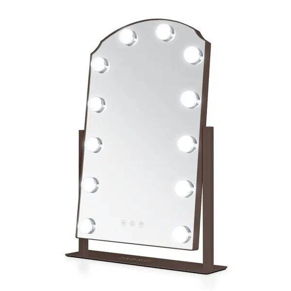 ZADRO Scalloped Edge Hollywood Led Vanity Mirror - Chocolate