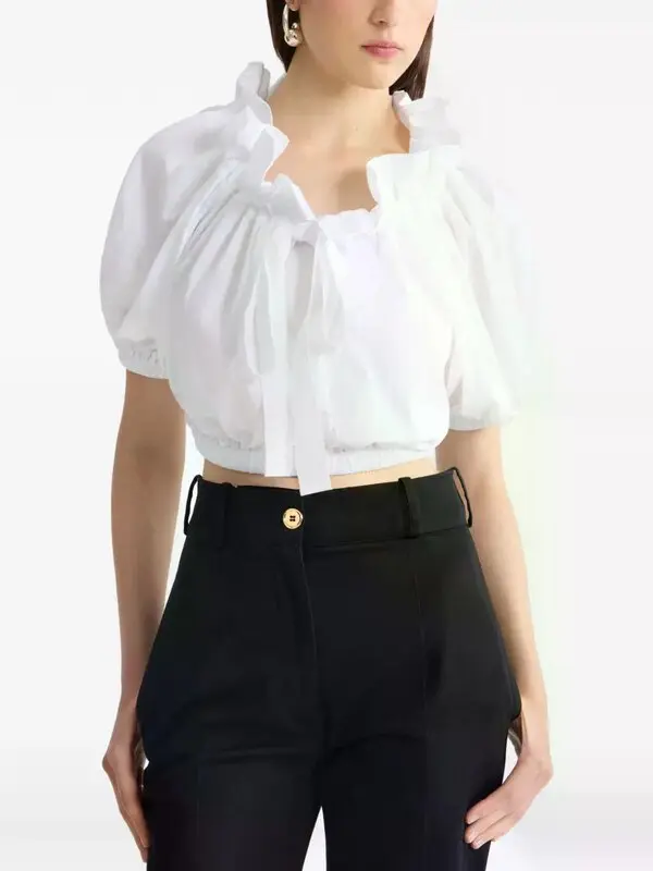 PATOU Ruffled Volume Top - White