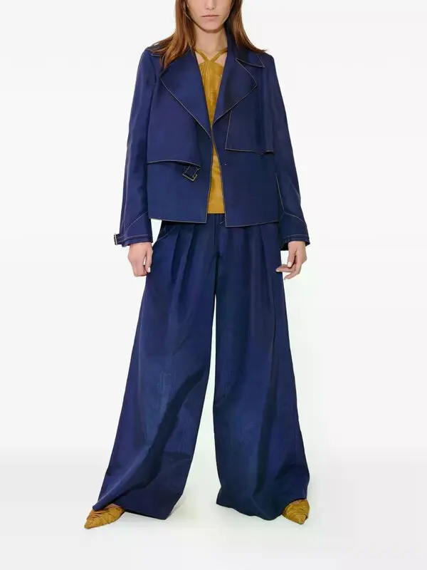 Rosie Assoulin Ridged Moiré Belted Jacket