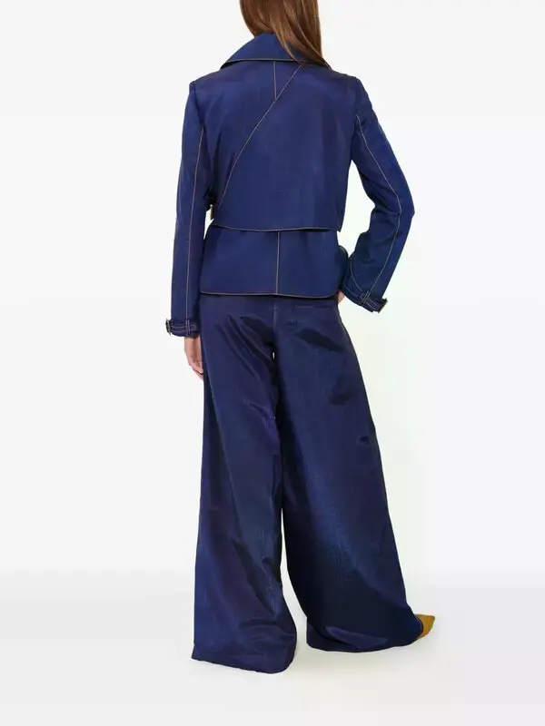 Rosie Assoulin Ridged Moiré Belted Jacket