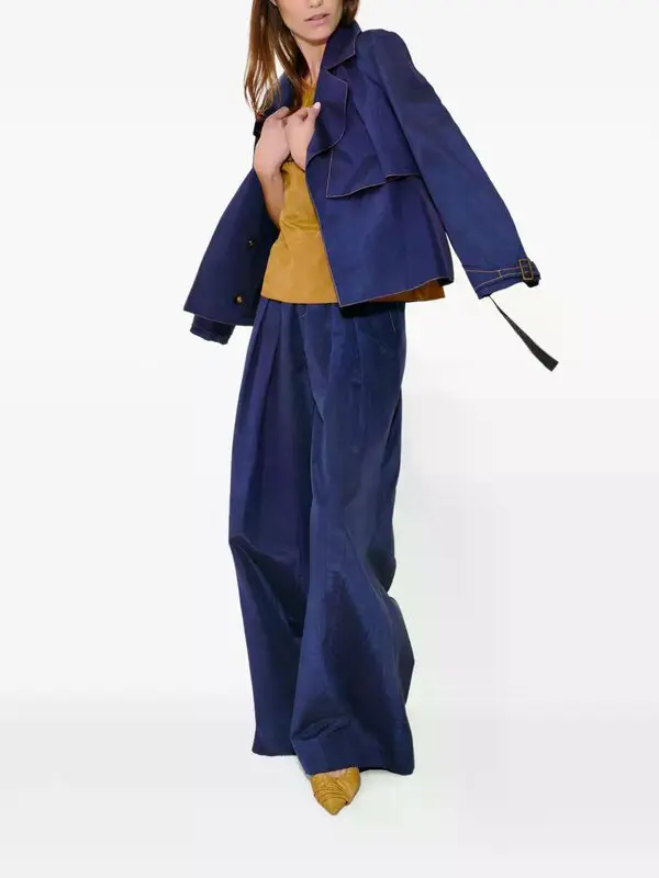 Rosie Assoulin Ridged Moiré Belted Jacket
