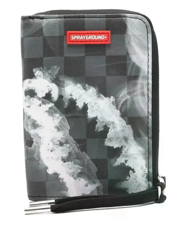 SPRAYGROUND Checkerboard Print Zip Wallet