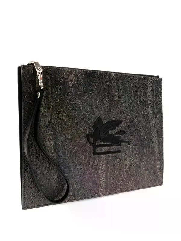 Etro Logo-detail Clutch Bag - Grey