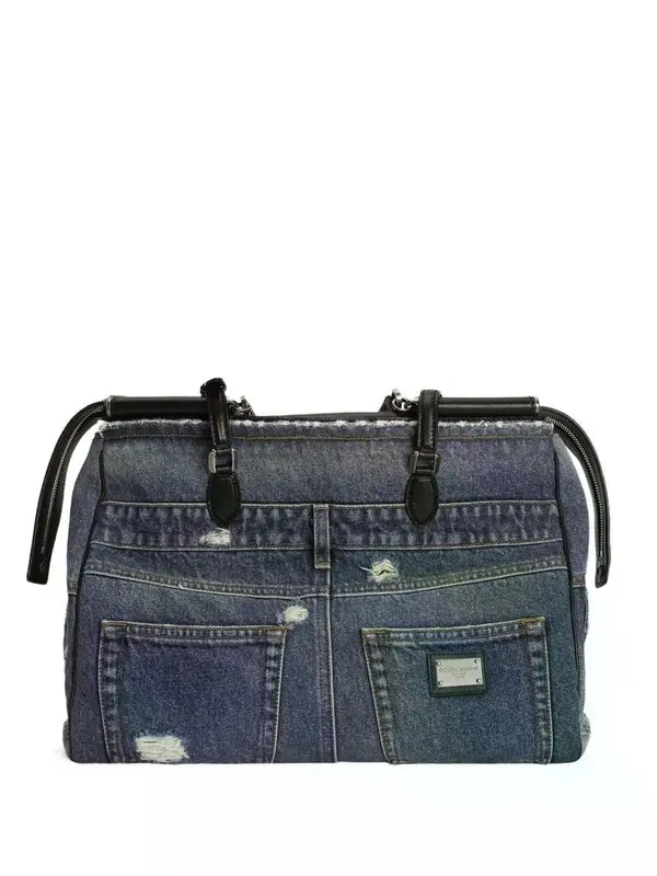 Dolce & Gabbana Vittoria Denim Tote Bag - Blue