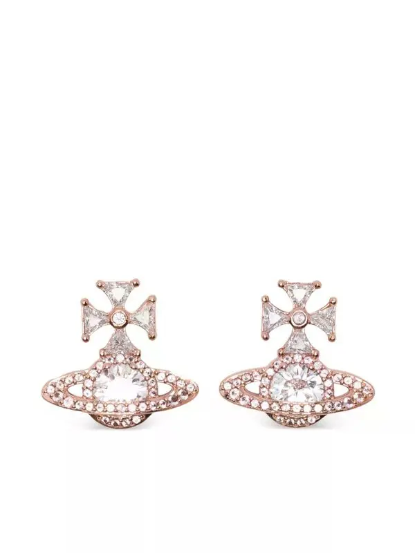 VIVIENNE WESTWOOD Orb Cross Earrings - Pink