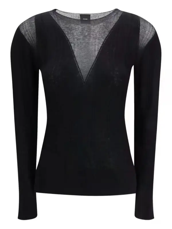 Pinko Sheer Ribbed Top