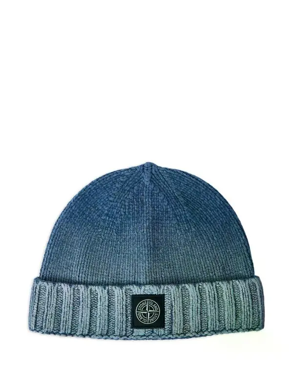 Stone Island Logo-patch Beanie - Blue