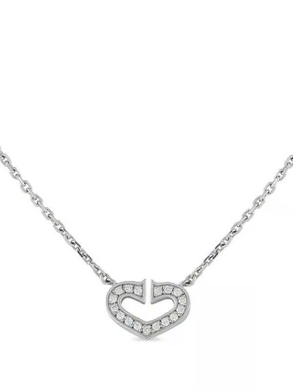 CARTIER C Heart Diamond Necklace - Silver