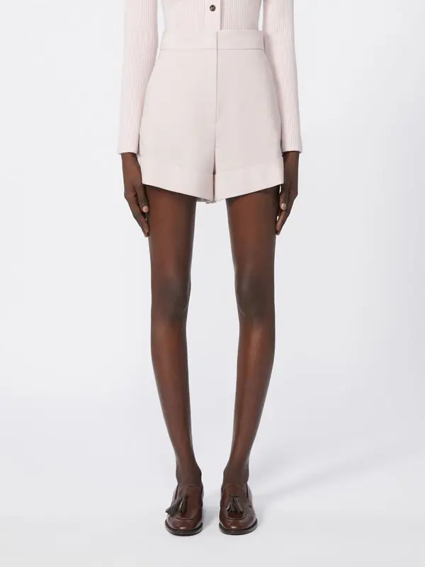 Max Mara Wool, Mohair, And Silk Canvas Shorts