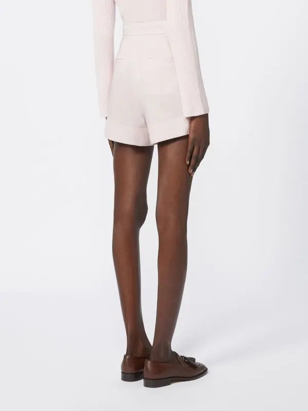 Max Mara Wool, Mohair, And Silk Canvas Shorts