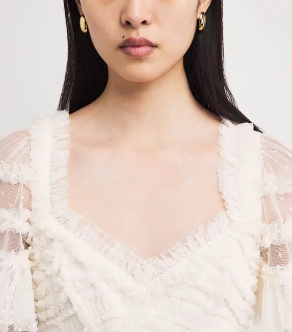 Needle & Thread Amara Ruffle Gown - Ivory | Editorialist