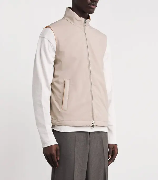 Paul & Shark Waterproof Reversible Platinum Gilet - Beige