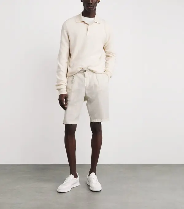 Paul & Shark Cotton-linen Bermuda Shorts - Ivory