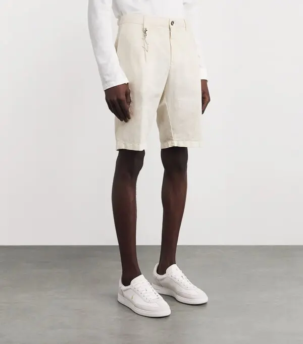 Paul & Shark Cotton-linen Bermuda Shorts - Ivory