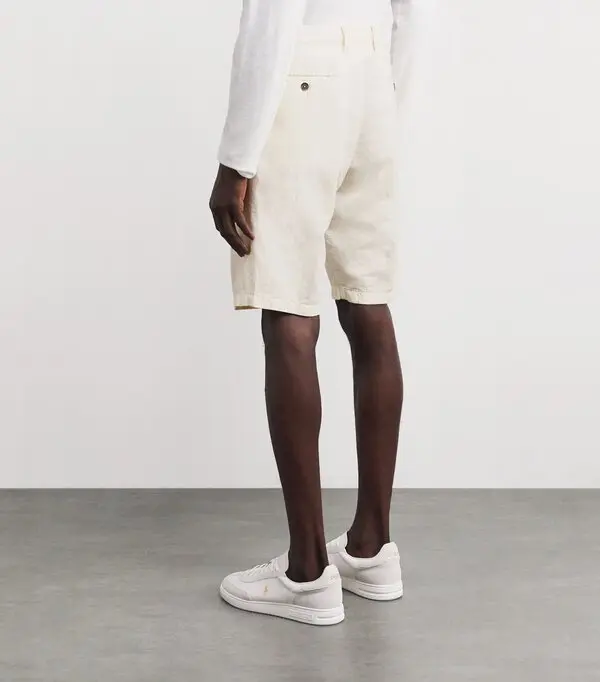 Paul & Shark Cotton-linen Bermuda Shorts - Ivory