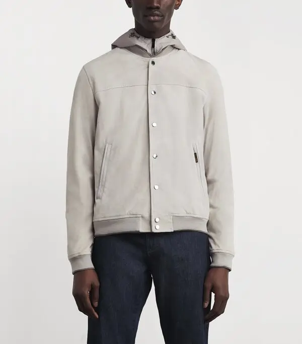 MOORER Suede Darren Hybrid Jacket - Beige