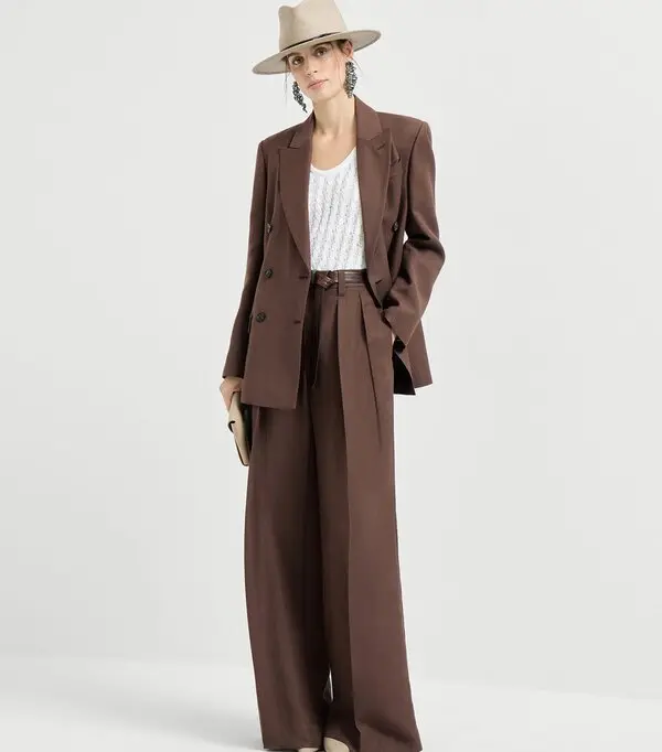 Brunello Cucinelli Crepe Double-breasted Blazer