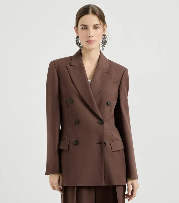 Brunello Cucinelli Crepe Double-breasted Blazer