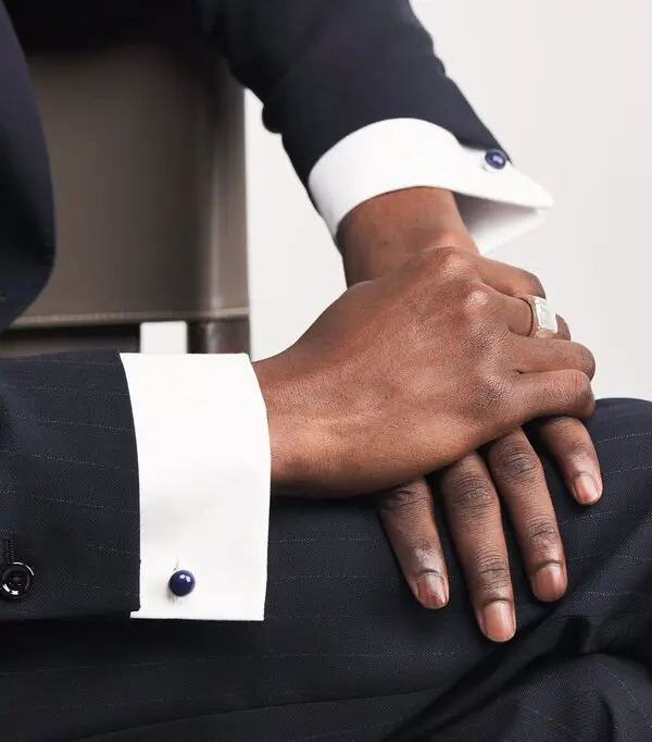 BABETTE WASSERMAN LONDON Rhodium-plated Sodalite Power Orb Cufflinks