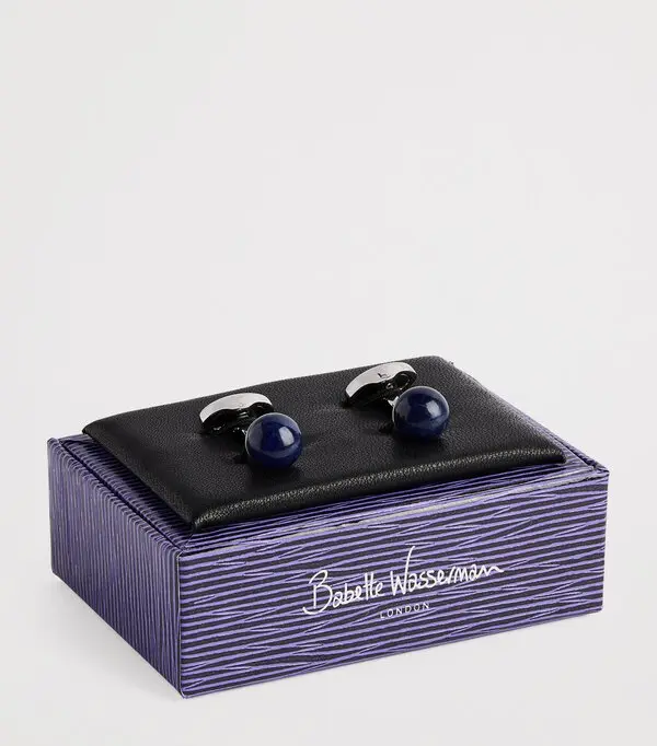 BABETTE WASSERMAN LONDON Rhodium-plated Sodalite Power Orb Cufflinks