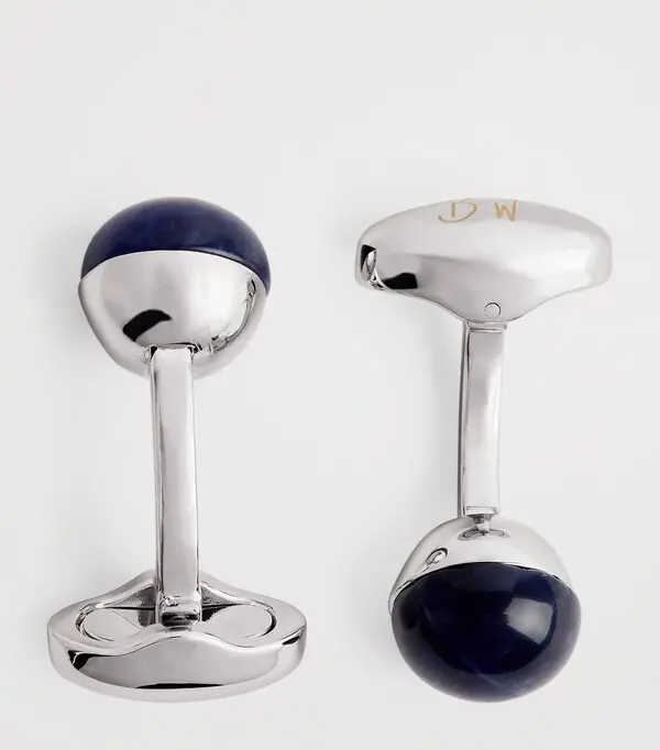 BABETTE WASSERMAN LONDON Rhodium-plated Sodalite Power Orb Cufflinks