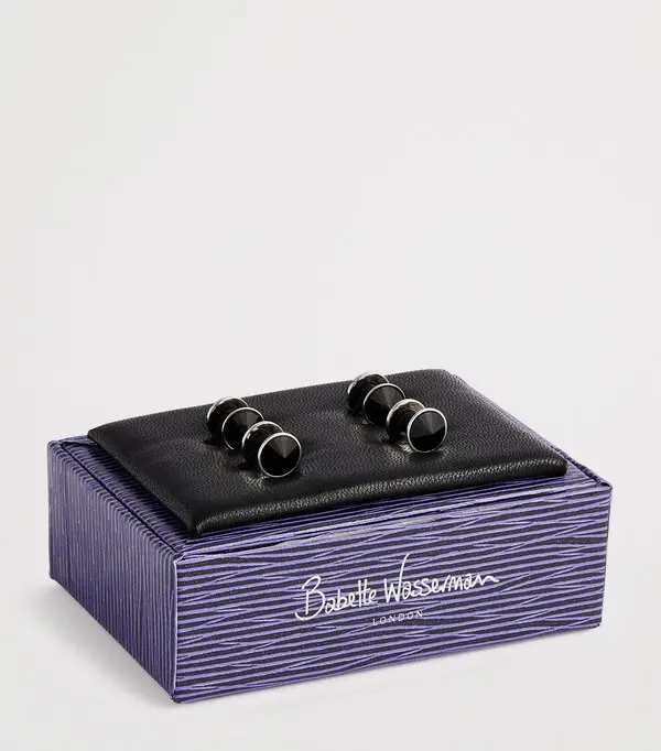 BABETTE WASSERMAN LONDON Rhodium-plated Galileo Stud Cufflinks