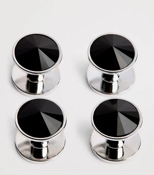 BABETTE WASSERMAN LONDON Rhodium-plated Galileo Stud Cufflinks