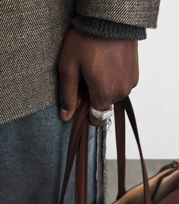 THE OUZE Sterling And Ruby Signet Ring
