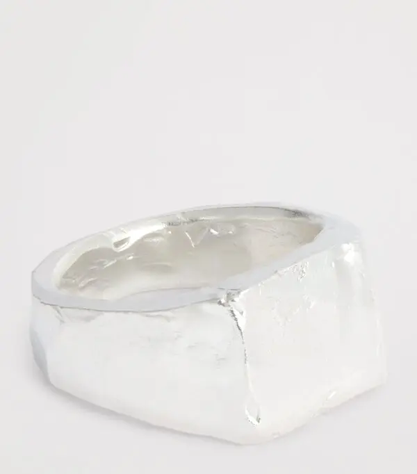 THE OUZE Sterling And Ruby Signet Ring