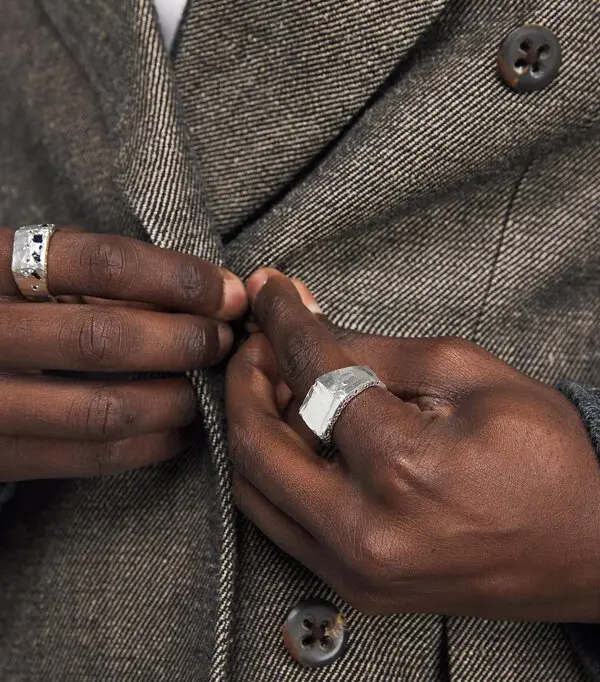 THE OUZE Sterling And Ruby Signet Ring